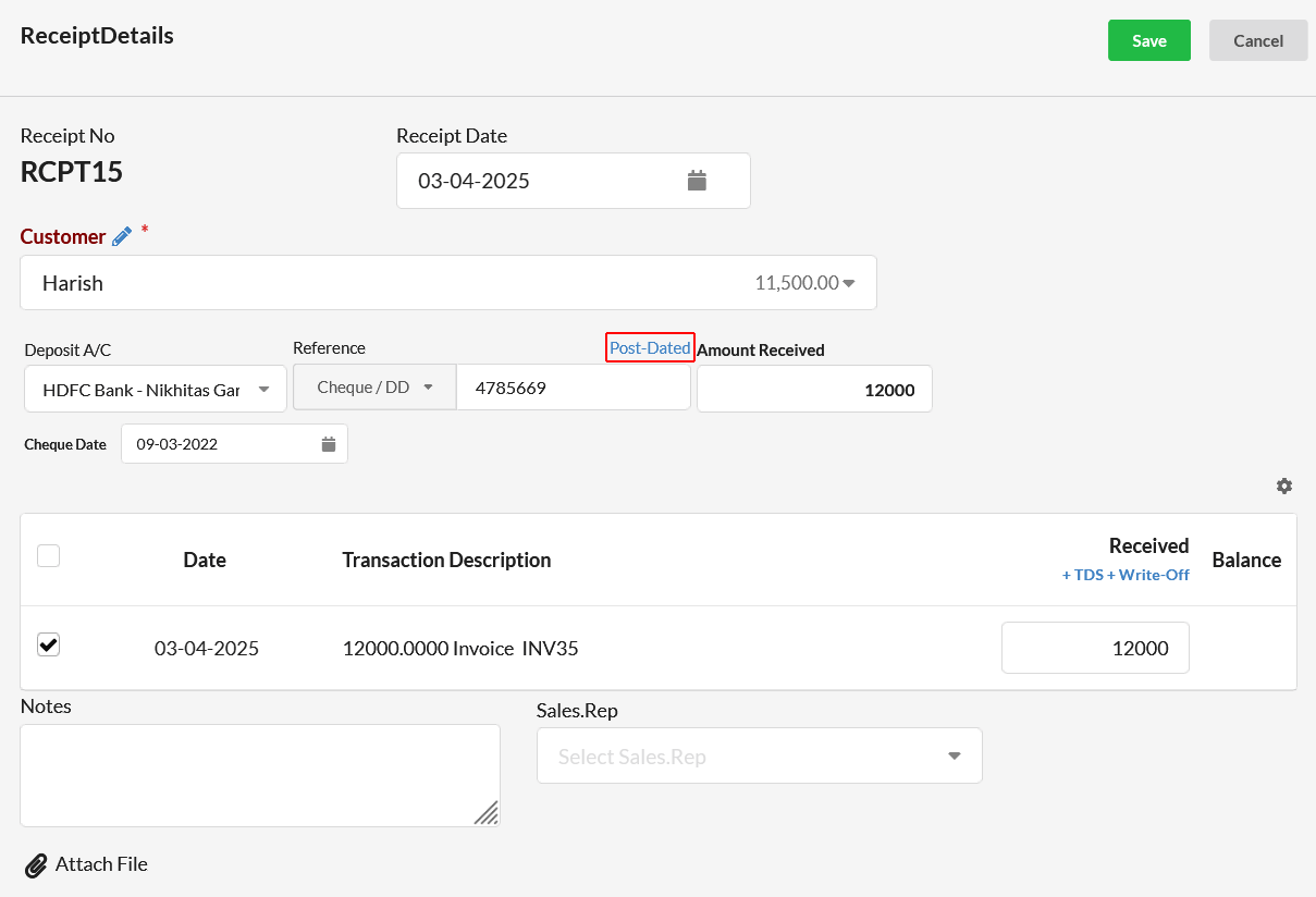 Post Dated Cheques Entry Record PDC As Receipt And Payment Post Dated Cheques Entry Record PDC As Receipt And Payment